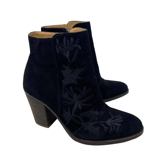 Lucky Brand | Shoes | Lucky Brand Eleanor 2 Womens Black Suede Floral ...